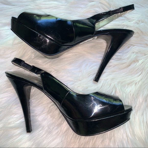 Guess | Shoes | Guess Open Toe Patent Platform Pumps Heels | Poshmark